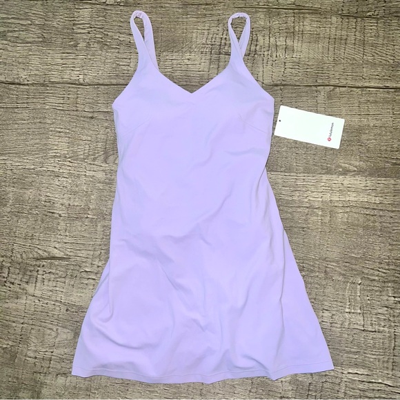 lululemon athletica | Dresses | Nwt Lululemon Align Dress Lilac Ether ...